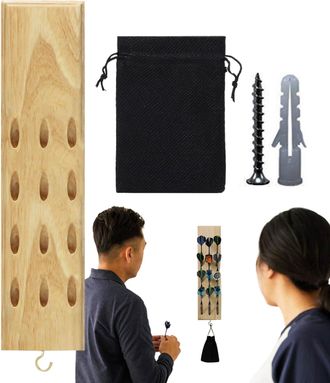 Generic Dart-Displayst&auml;nder aus Holz - Wandh&auml;ngende St&auml;nder, Halter Mit Tasche Und Schrauben, Sichere 12-F&auml;cher Dart Organizer Lagerung Und Pr&auml;sentation | Kom