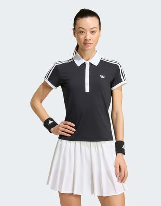 adidas Tennis classics Polohemd in Schwarz