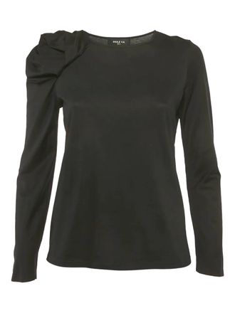 Paule Ka ruched-sleeve top - Schwarz