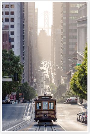 Posterlounge Straßenbahn in San Francisco Poster von Matteo Colombo 100 x 150 cm Wandbilder Wanddeko