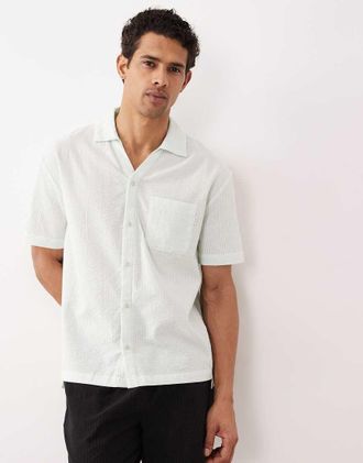 Calvin Klein chemise de pyjama &agrave; rayures beige en seersucker-Neutre