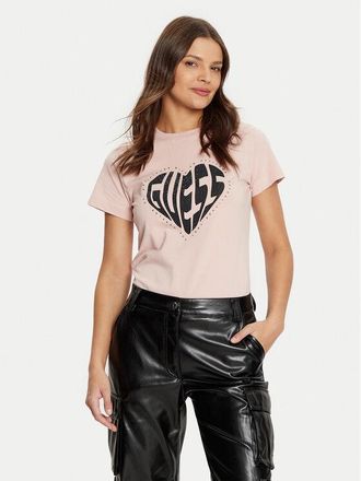 Guess T-Shirt V5RI08 J1314 Rosa Slim Fit