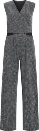 Karl Lagerfeld Femme, Combinaisons et Ensembles, Gris, Taille: 40 FR Combinaison en jersey avec strass