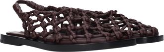 Jil Sander Leather Woven Sandals - Brown