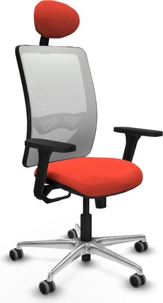 Piqueras y Crespo Drehstuhl Zulema Mesh mit 3D-Armen, h&ouml;henverstellbarer Lendenwirbelst&uuml;tze und festem Kopfteil, ausgestattet mit Sincro 3 Positionen und Schneideschaum