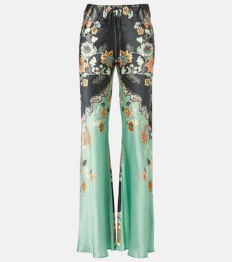 Roberto Cavalli Schlaghose aus Seidensatin