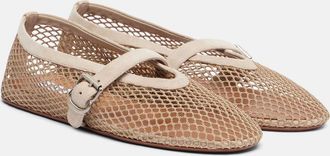 Alaia Ala&iuml;a Ballerines en r&eacute;sille et daim