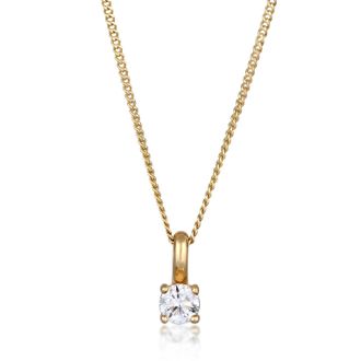 Elli Halskette - Halskette Kurze Halskette Diamant Wei&szlig; Brillantsch - Gr. unisize - in Gold - f&uuml;r Damen