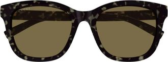 Gucci square-frame sunglasses - Marron