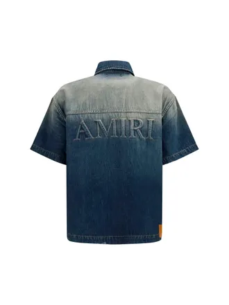 Amiri Mens Denim Shirt Sandstone Cotton