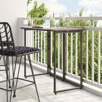 vidaXL Vidaxl - Table de jardin pliante marron 90 x 51 x 75 cm polyrotin