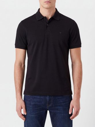 Emporio Armani Polo slim fit en m&eacute;lange de lyocell et coton avec patte de boutonnage dissimul&eacute;e