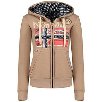 Geographical Norway FARLOTTE Lady - Sweat Femme Manches Longues Chemise Poches - Sweat Femme Manches Longues Pull Hiver - Veste &agrave; Capuche Hoodies Hoodie Casual Classic (T