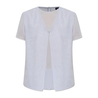 Emporio Armani Femme, Blouses et Chemises, Violet, Taille: 36 FR Techno Georgette Top