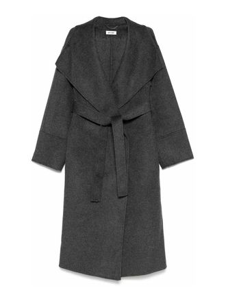 Soft Goat Knielanger Mantel - Grau