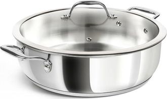 Michelangelo Po&ecirc;le en acier inoxydable de 30,5 cm avec couvercle - Grande sauteuse avec couvercle, passe au lave-vaisselle et au four, compatible avec toutes les t