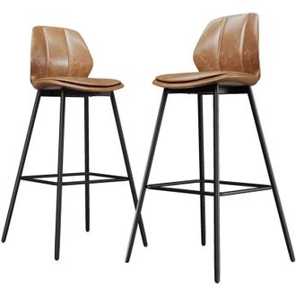 Sonni Barhocker (2er Set) mit lehne K&uuml;chenhocker Retro Barstuhl Industrial Verstellbar Bistrohocker 360&deg;Drehstuhl Belastbar 120 kg, Grauer Sitz + Schwarze
