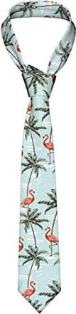 Generic Cravate Pour Homme Plage Flamingo Palm Tree Tropical Confortable Men Tie &Eacute;l&eacute;gant Cravates Homme Pour Affaires Mariage Remise De Dipl&ocirc;me