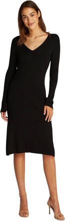 Calvin Klein Femme, Robes, Noir, Taille: 42 FR Iconic Rib Sweater Dress