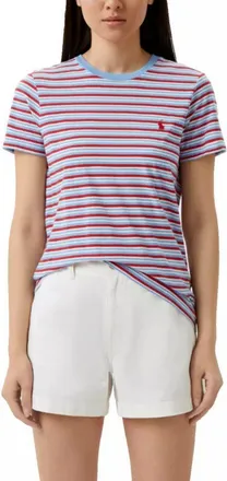 Polo Ralph Lauren T-Shirt T-shirt Streifen Pony Bunt Tee Retro Shirt Top Streifenmuster, Regular Fit, ovaler gerippter Ausschnitt