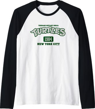 Teenage Mutant Ninja Turtles TMNT Turtle Power New York Varsity Klassischer Zeichentrickfilm mit 80er-Logo Raglan