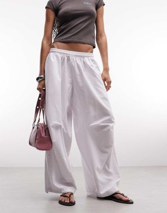 Collusion Pantalon de jogging baggy oversize en nylon - Blanc