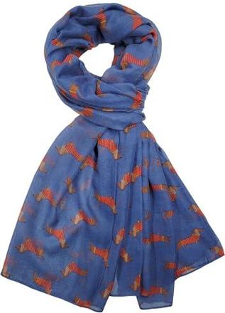 GFM Teckel Dogs Écharpe avec imprimé chien saucisse, Bleu - (FDL-SCF-DG-21035-bechnl)