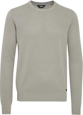 Solid SDKarl O-Neck Homme Pull en Maille Fine Pull &agrave; col Rond Poignets c&ocirc;tel&eacute;s M&eacute;lange de Coton Regular Fit, Taille:2XL, Couleur:Light Grey Melange (8242)