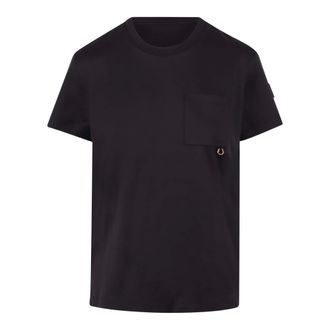 Moncler Femme, Tops, Noir, Taille: 42 FR T-shirt en coton avec poche &agrave; rabat