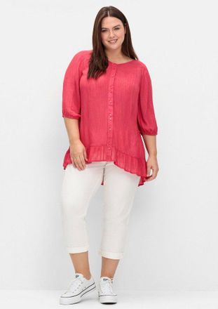 Sheego Klassische Bluse Kurzarmbluse Kurzarm