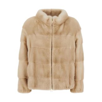 Suprema Faux-Fur-Jacke mit eleganten Details - - Jackets - Damen - Beige - M