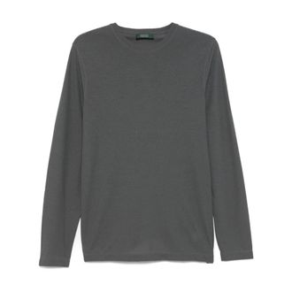 Zanone Homme, Tops, Brun, Taille: XL T-shirt en coton Highlights