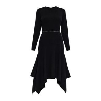 Michael Kors Robe portefeuille en laine stretch - Femme - Robes - Noir - Taille: 38 FR