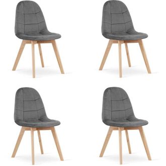 Private Label Chaise Valora NUUC en velours gris fonc&eacute;, design ergonomique x4
