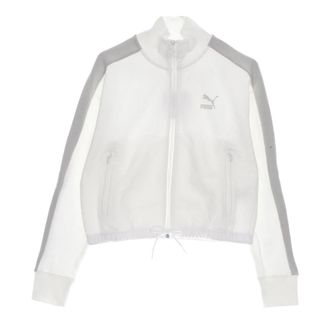 Puma Wei&szlig;e Cropped Turtleneck Sweatshirt Track Jacket - - Sweatshirts & Hoodies - Damen - Wei&szlig; - S