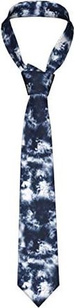 Generic Cravate Pour Hommes Batik Abstrait Tie-Dye Bleu Classique Tie R&eacute;glable Cravate Pour Affaires Mariage C&eacute;l&eacute;brations