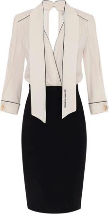 Elisabetta Franchi Femme, Robes, Blanc, Taille: 38 FR Robe &Eacute;l&eacute;gante 100%vi