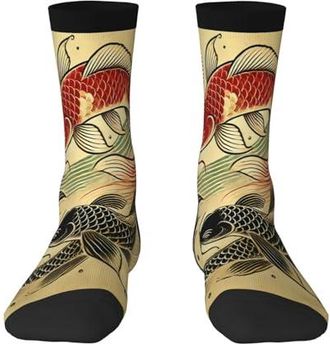 Generic Poisson Chub Vintage Japonais Chaussettes Sport Fantaisie Chaussette Homme Confortable Chaussettes Hommes Pour Quotidien Course Femme 40Cm