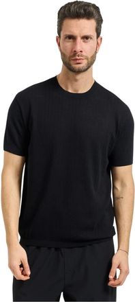 A|X Armani Exchange Homme, Tops, Bleu, Taille: 2XL Ribbed Cotton Tricot Top