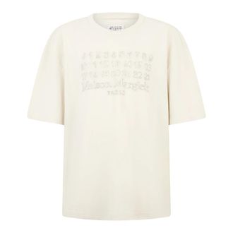 Maison Margiela Baumwoll-T-Shirt mit kurzen &Auml;rmeln - - Tops - Herren - Beige - L