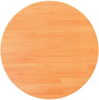vidaXL Vidaxl - Dessus de table rond 90 cm - Bois de pin massif - &Eacute;paisseur 2,5 cm - Cire marron - Pour int&eacute;rieur commercial ou maison
