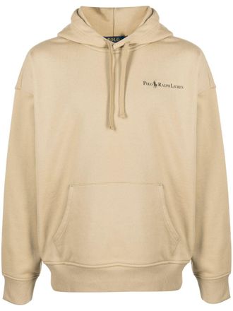 Polo Ralph Lauren hoodie en jersey &agrave; logo imprim&eacute; - Tons neutres