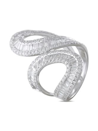 Luxury Bazaar 14kt Wei&szlig;goldring mit Diamant - Silber