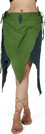 Guru Shop Zipfelrock Elfen Rock - Grün, Damen, Baumwolle, Size:M