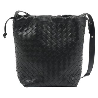 Bottega Veneta Femme, Sacs, Noir, Taille: ONE Size Intrecciato Biblioteca Bucket Bag