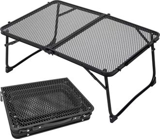 Generico Klapptisch f&uuml;r Camping, Beistelltisch mit Netzoberfl&auml;che, tragbarer Schreibtisch aus Metall, 60 x 40 cm, f&uuml;r Balkon, Terrasse, Garten, Hof, Apartment