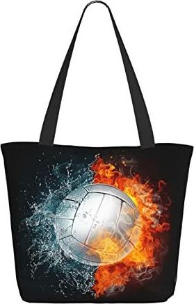 AOOEDM Wate And Fire Volleyball Ladies Shopping Bag 13x11x7in.Le cadeau parfait pour la Saint-Valentin.Cest de la Saint-Valentin pour maman, fille, &eacute;pouse, e