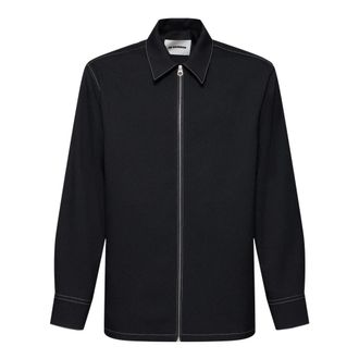 Jil Sander Marineblaue Hemdjacke mit Rei&szlig;verschluss - - Jackets - Herren - Blau - S