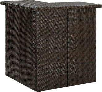 vidaXL vidaXL Eck-Bartisch Braun 100x50x105 cm Poly Rattan