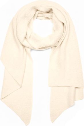 styleBREAKER Damen Schal aus weicher Viskose | einfarbiger Webschal in asymmetrischer Form | große Stola für Herbst und Winter Looks, Farbe:Creme